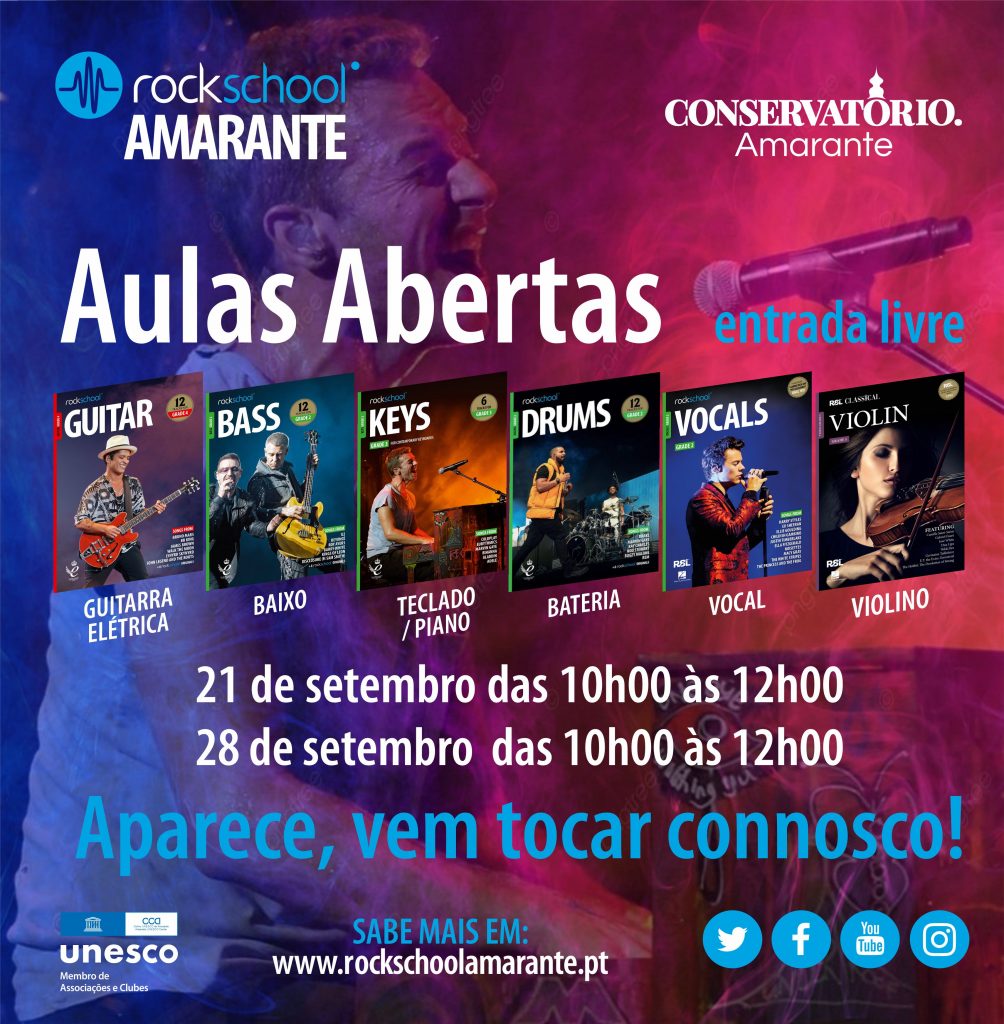 Aulas abertas ROCKSCHOOL AMARANTE - Centro Cultural de Amarante
